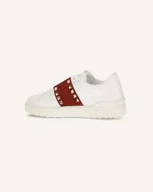 Valentino Garavani Rockstud Untitled Sneakers With Suede Band - White