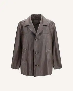Prada Leather Caban Jacket
