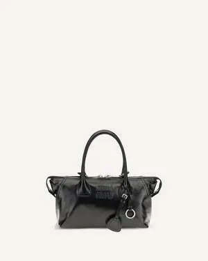 Miu Miu Glossy Leather Handbag - Black