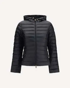 Moncler Igelhood Short Down Jacket In Longue Saison - Black