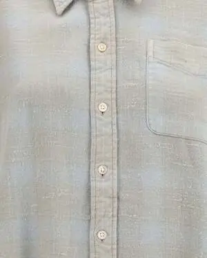 R13 Cotton Distressed Oversized Shirt - Light Blue