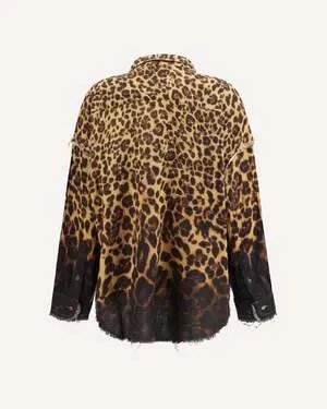 R13 Cotton Leopard Print Shirt - Brown
