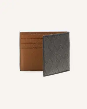 FERRAGAMO Leather Bifold Wallet With Gancini Pattern