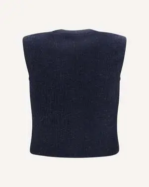 Brunello Cucinelli Sleeveless V-neck Cardigan - Blue