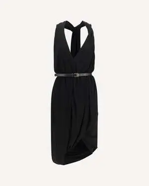 Loewe Draped Viscose Crepe Jersey Halterneck Maxi Dress