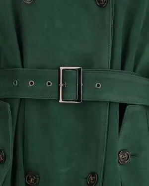 VALSTAR Vintage Effect Suede Double Breasted Trench Coat