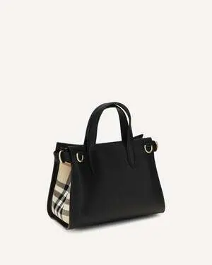 Burberry Mini Cotswolds Check Top Handle Bag - Black