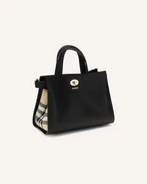 Burberry Mini Cotswolds Check Top Handle Bag - Black