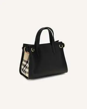 Burberry Mini Cotswolds Check Top Handle Bag - Black