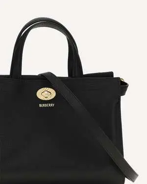 Burberry Mini Cotswolds Check Top Handle Bag - Black