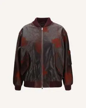 VALSTAR Oversized Crackle Nappa Leather Bomber Jacket