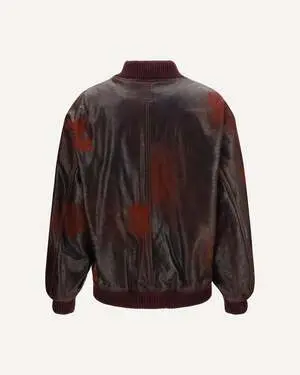 VALSTAR Oversized Crackle Nappa Leather Bomber Jacket