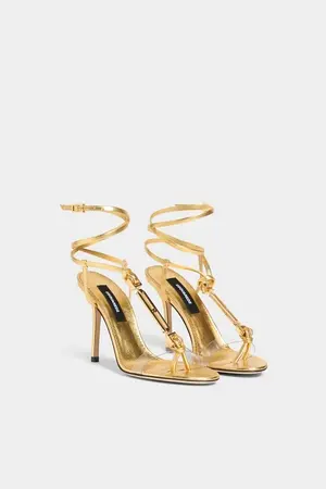 Dsquared2 Metallic Strappy High Heel Sandals