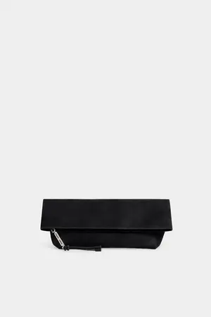 Dsquared2 Leather Fold-over Clutch With Statement Zip Pull