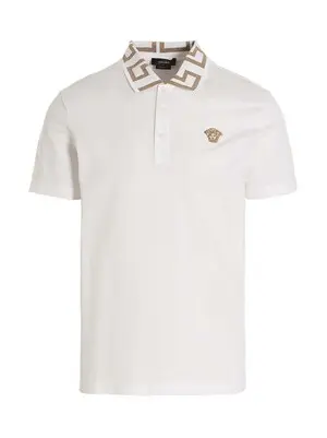 Versace Greca' Polo Shirt - White
