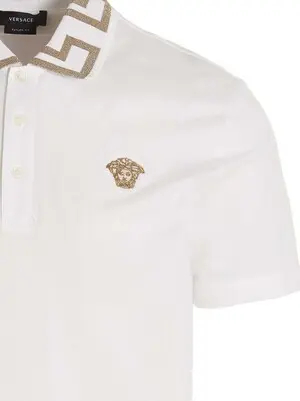 Versace Greca' Polo Shirt - White