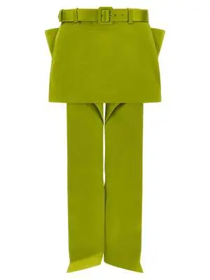 SELF-PORTRAIT Maxi Bow Skirt - Green