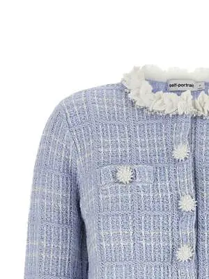 SELF-PORTRAIT Check Knit Jacket