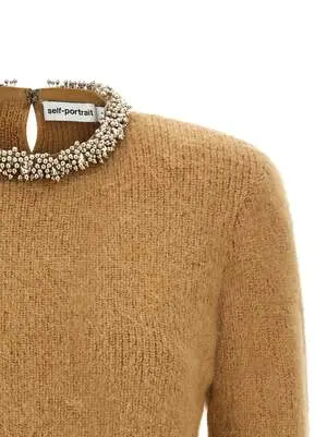 SELF-PORTRAIT Sweater With Jewel Embroidery