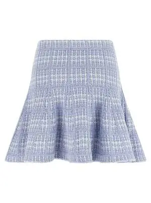 SELF-PORTRAIT Check Knit Skirt