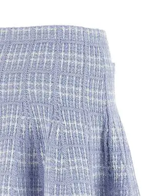 SELF-PORTRAIT Check Knit Skirt