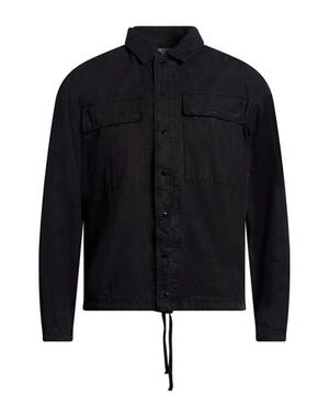 C.P. COMPANY Overshirt With Long Sleeves And Flap Pockets - Black