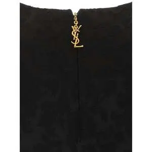 Saint Laurent Jacquard Mini Dress With Monogram Logo