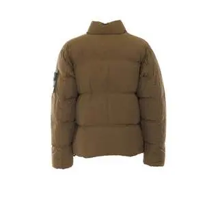 Stone Island Logo Garment Dyed Padded Bomber - Green