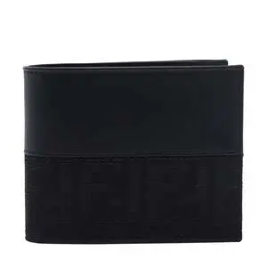 Fendi Ff Jacquard Bifold Wallet - Black