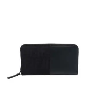 Fendi Ff Jacquard Zip Wallet - Black