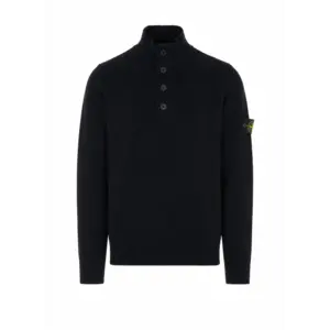 Stone Island Stone Island Men Logo High Neck Sweater Black