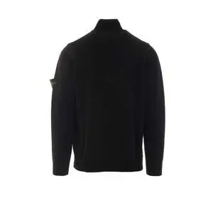 Stone Island Logo High Neck Sweater - Black