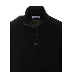 Stone Island Logo High Neck Sweater - Black