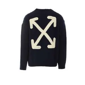 Off-White Wool Arrow Maxi Embroidery Sweater
