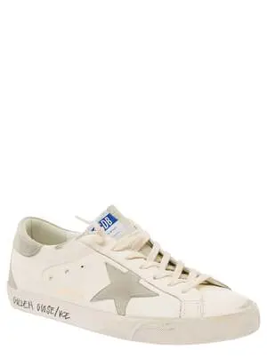 GOLDEN GOOSE Low Sneakers 'superstar' Vintage Effect With Gray Pull-tab In White Leather