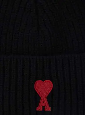 AMI Paris Wool Cap With Brim And Cuff For