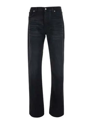 Fendi Black Slim Jeans With Logo Patch On The Back In Denim For - Multicolor