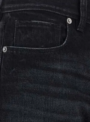 Fendi Black Slim Jeans With Logo Patch On The Back In Denim For