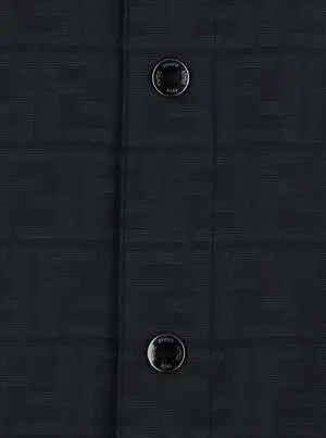 Fendi Black Ff Motif Tech Fabric Jacket - Multicolor