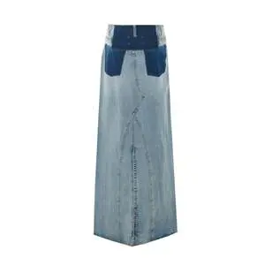 MAISON MARGIELA Two-tone Denim Maxi Skirt
