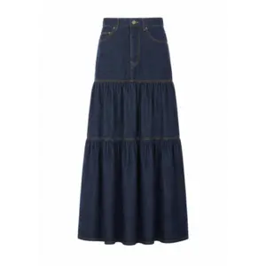Saint Laurent Tiered Denim Skirt