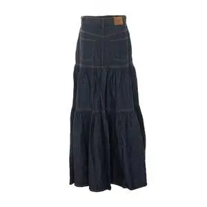Saint Laurent Tiered Denim Skirt