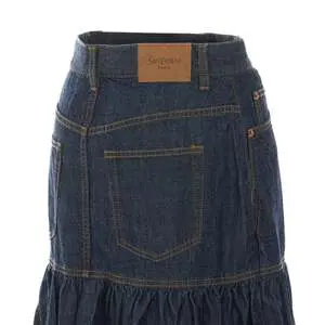 Saint Laurent Tiered Denim Skirt