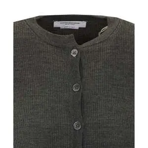 Thom Browne Merino Wool Rib Stitch Cardigan With Contrast Piping