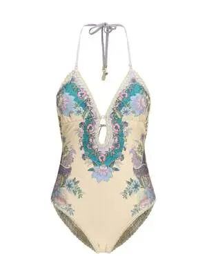 Zimmermann Indra Crochet Detail One-piece Swimsuit - Multicolor