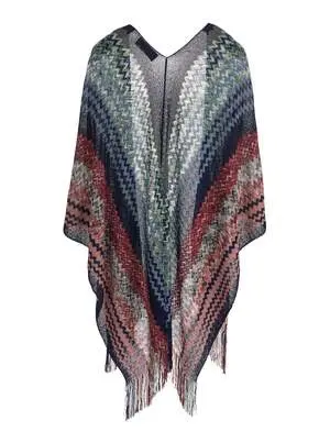 Missoni Cape With Multicolored Motif And Tech Fabric, Multicolored