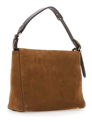 Etro Shoulder Bag With Refined Leather And Fabric Details, Brown - Multicolor
