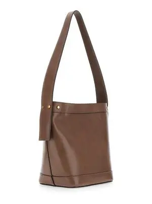 Versace Leather Bucket Bag - Black