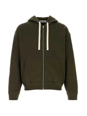 JIL SANDER Olive Cotton Sweatshirt