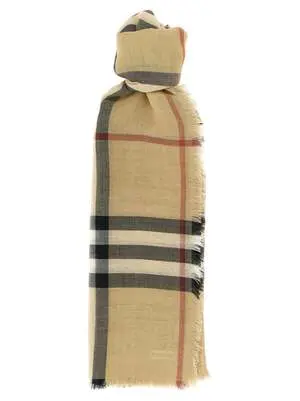 Burberry Check Reversible Scarf - Cream